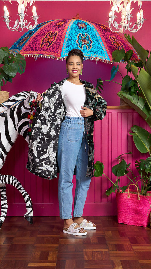 The Velvet Joy Jacket - Black Zebra & Black Tiger Lining – Gypsey Rose ...